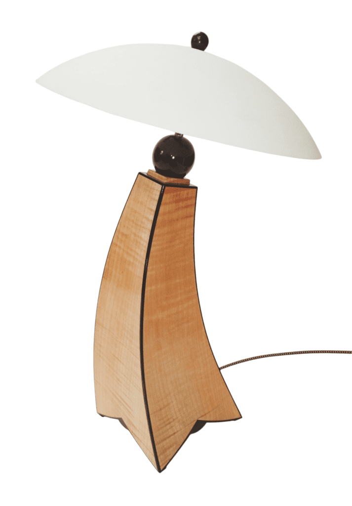 Jazz Inspired Lamp II – Fiddle Back Maple & Wenge - Cosmo Barbaro